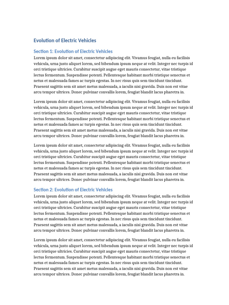Evolution of Electric Vehicles | PDF