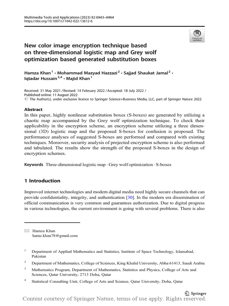 New Color Image Encryption Technique Based On Thre | PDF | Cryptography ...