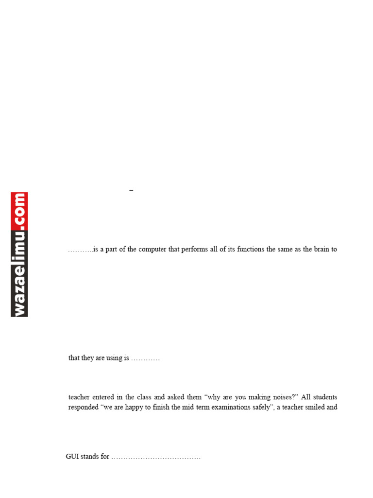 Kilimanjaro Form Three ICT Exam 2023 | PDF | Graphical User Interfaces ...
