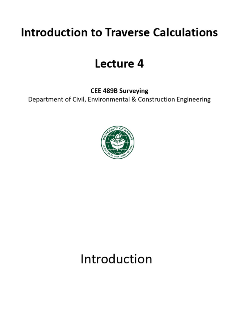 CEE489B_Surveying_Lecture4 | PDF | Angle | Surveying