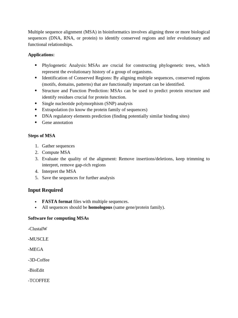 Multiple Sequence Alignment | PDF | Nucleic Acid Sequence | Conserved ...
