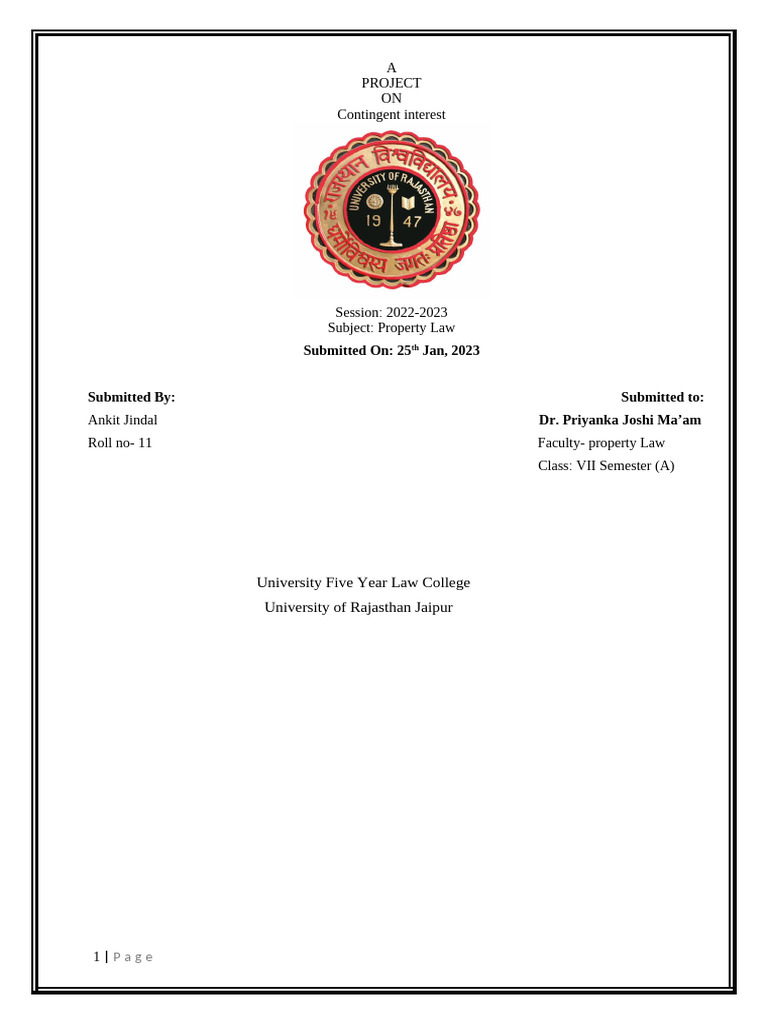 Contingent Interest TPA | PDF | Natural Resources Law | Common Law