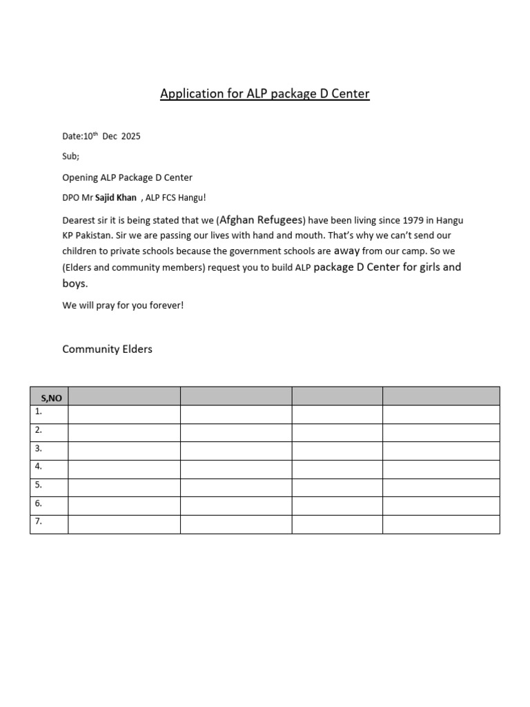 Request For Opening Package D Center | PDF