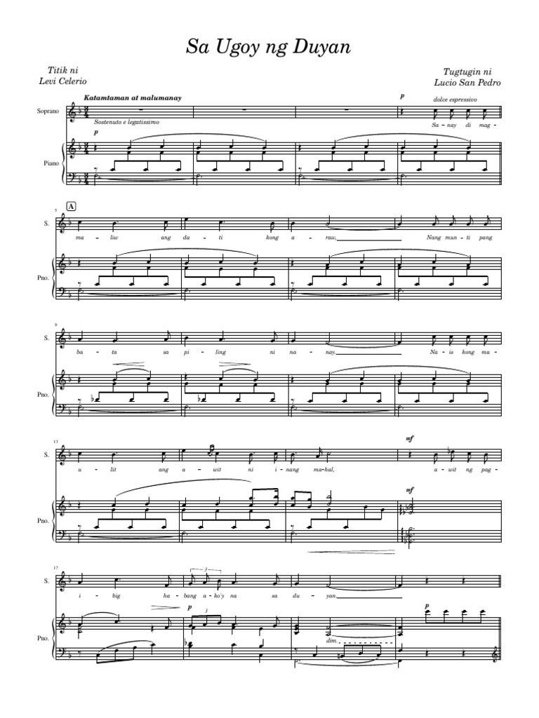 Sa Ugoy ng Duyan Sheet Music | PDF