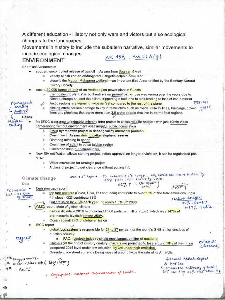 Environment Topper's Note | PDF