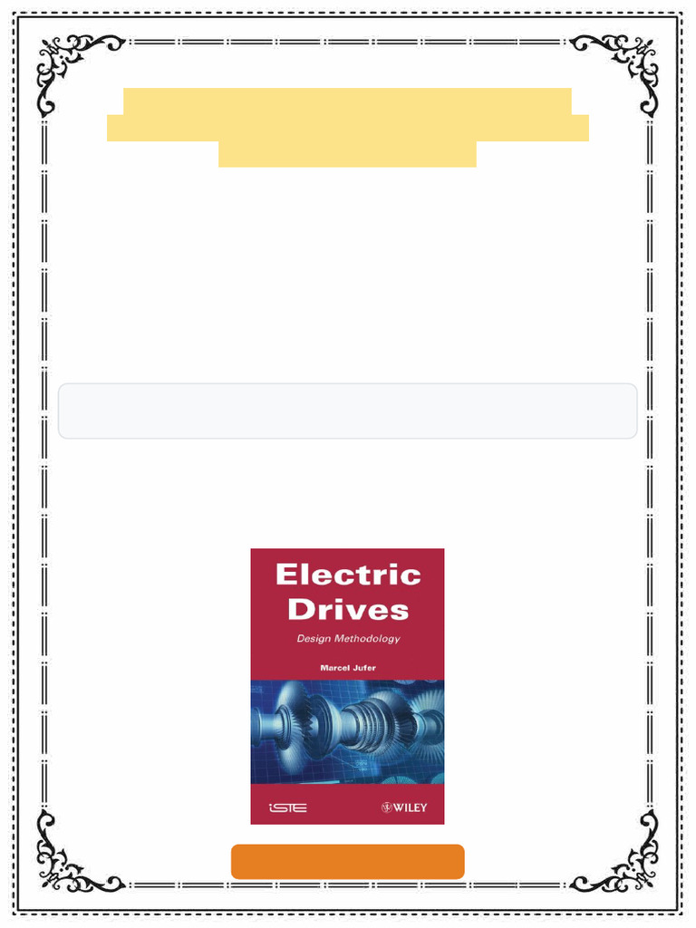 Electric Drive Design Methodology 1st Edition Marcel Jufer ebook ...