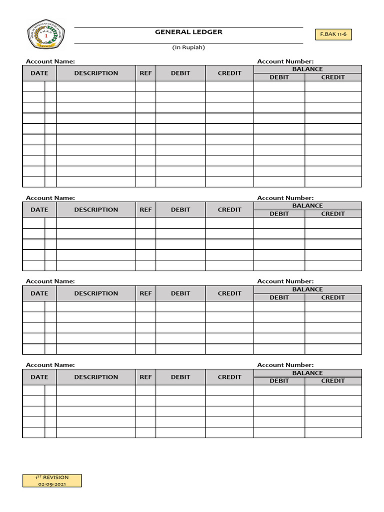 06 F BAK 11-6 General Ledger | PDF | Debits And Credits | Accounting