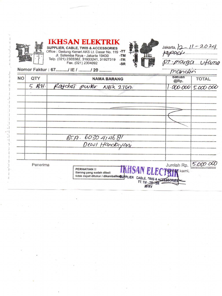 Nota Power Full 10 Ton | PDF