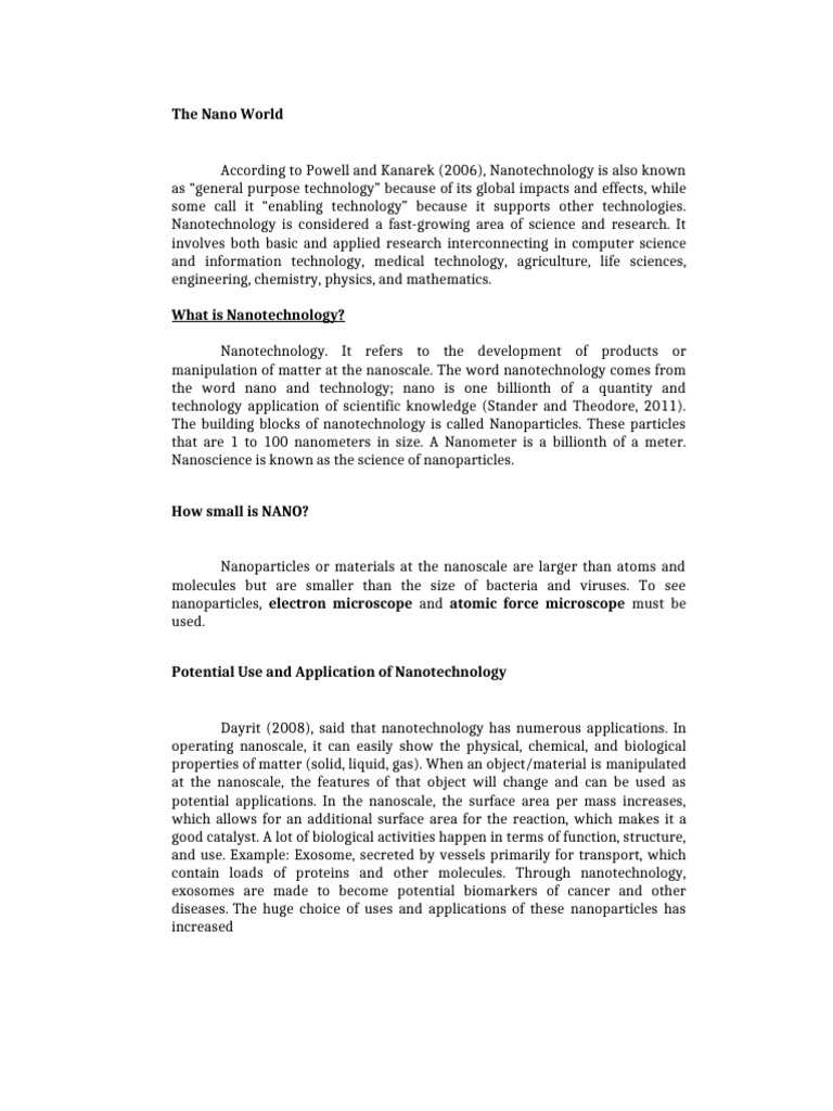 Chapter 8 The Nano World | PDF | Nanotechnology | Nanoparticle