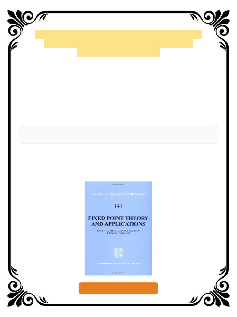 Fixed Point Theory and Applications 1st Edition Ravi P. Agarwal ebook ...