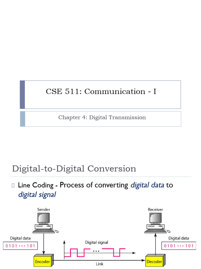 Digital Transmission: Line Coding Explained | PDF | Telecommunications ...