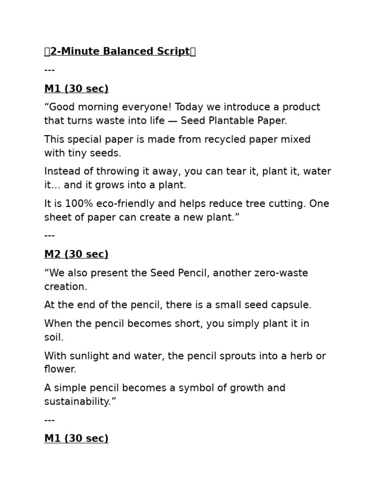 2-Minute Balanced Script | PDF