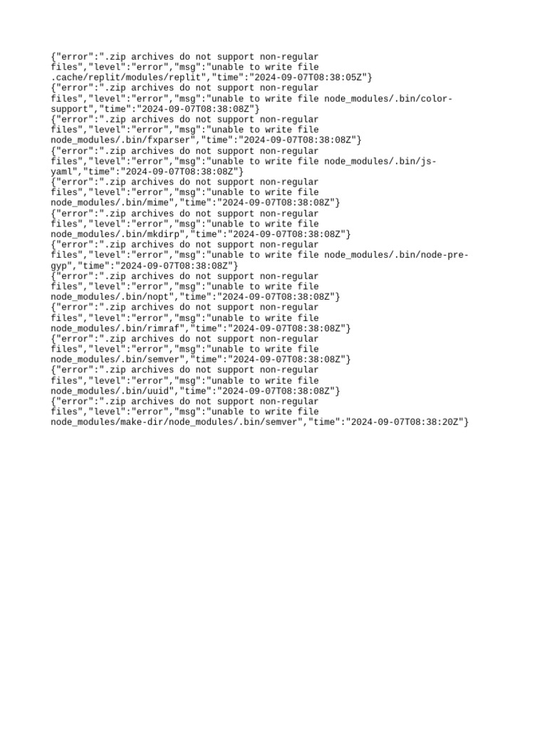 Replit Zip Error Log | PDF