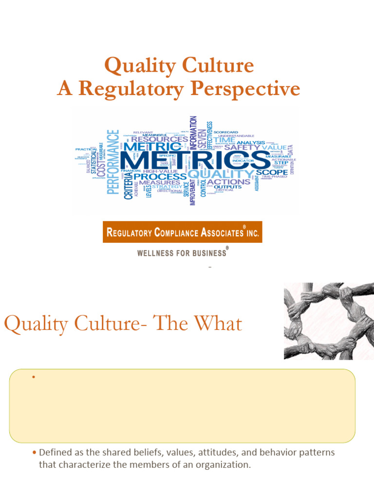Quality Culture A Regulatory Affairs Perspective | PDF | Regulatory ...