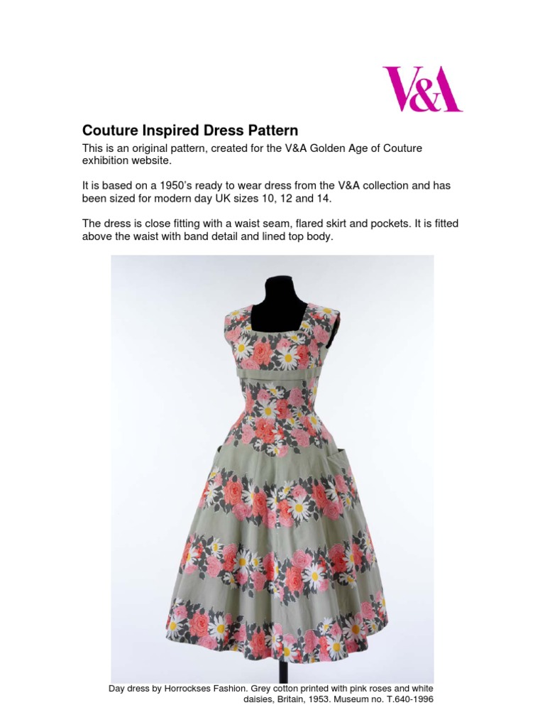 Couture Dress Pattern Instructions | PDF