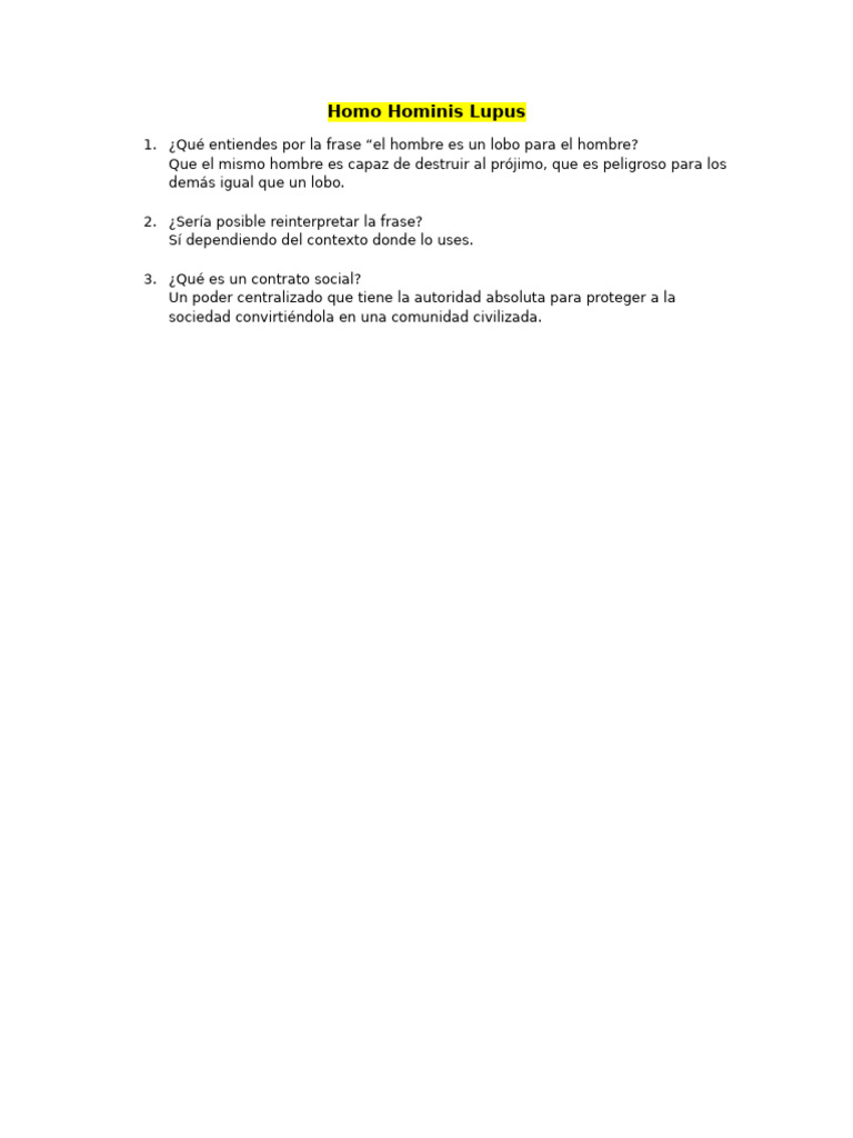 Homo Hominis Lupus | PDF
