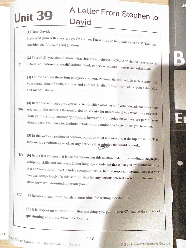 Form 2 Reading Unit 39 | PDF