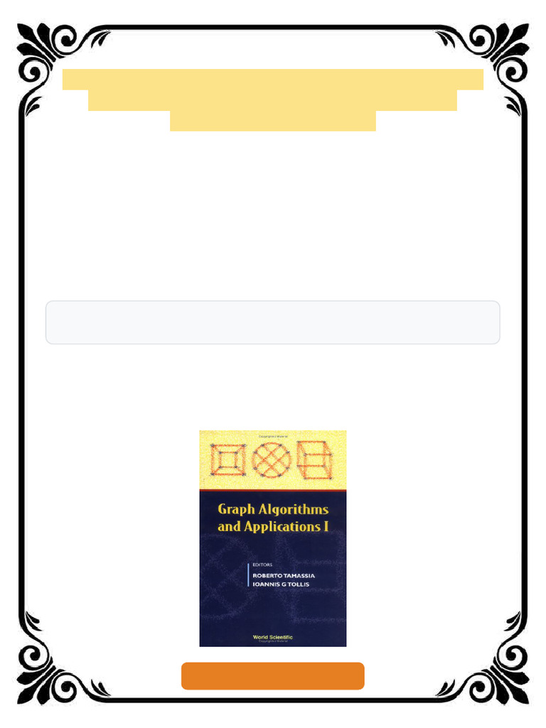 Graph Algorithms and Applications I 1st Edition Roberto Tamassia ebook ...