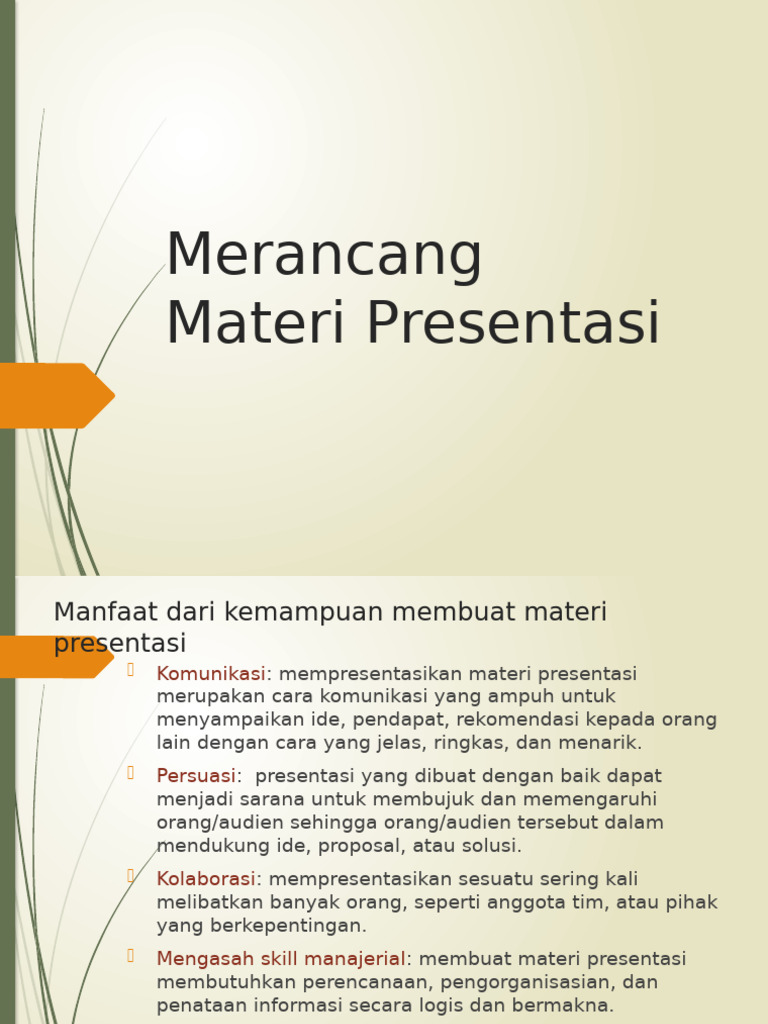 Merancang Materi Presentasi | PDF