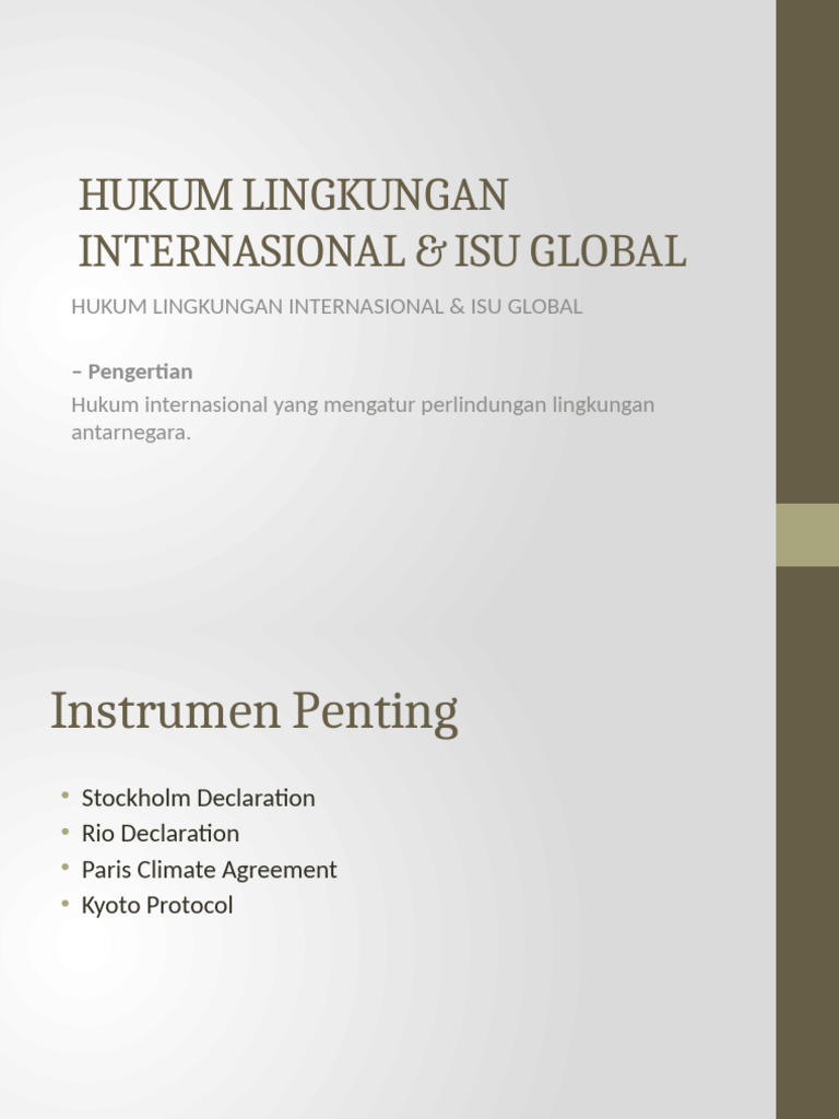 Hukum Lingkungan Internasional & Isu Global | PDF