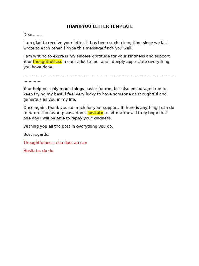 Thankyou Letter Template | PDF