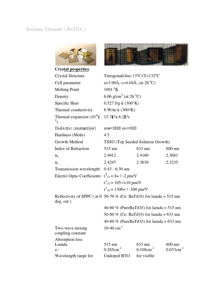 Barium Titanate | PDF