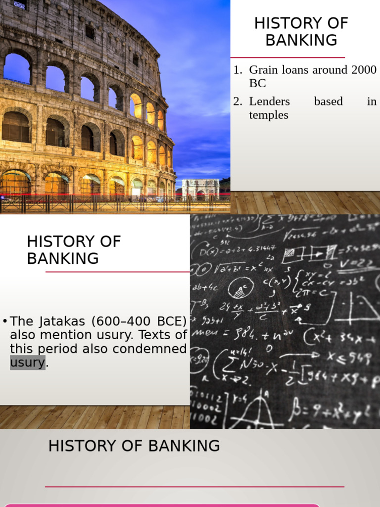 History of Banking: 1. Grain Loans Around 2000 BC 2. Lenders Based in ...