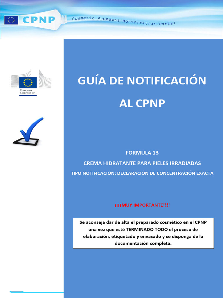 F13 - Guia Notificacion CPNP | PDF | Productos cosméticos | Farmacia
