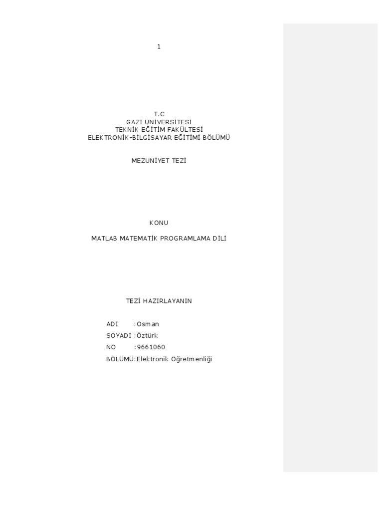 Matlab - Matematik Programlama Dili | PDF