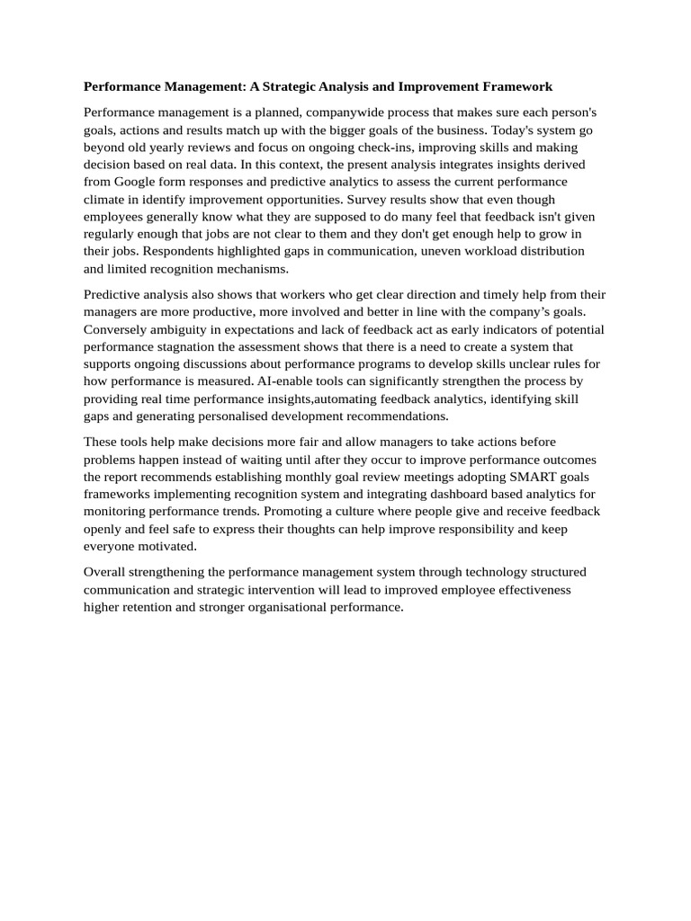 Performance Management Report | PDF