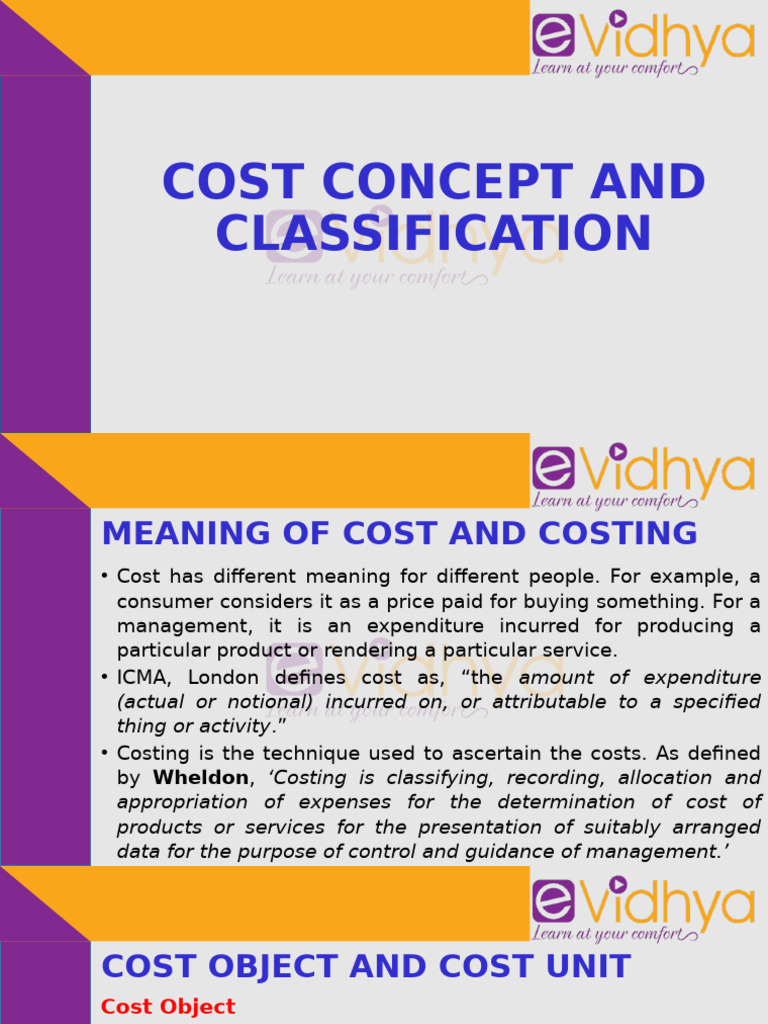 Cost Concept and Classification | PDF | Expense | Cost