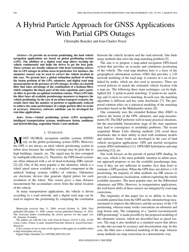 A Hybrid Particle Approach For GNSS Applications With Partial GPS ...