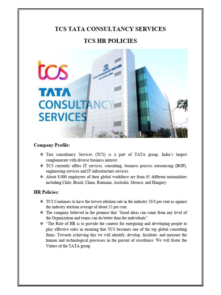 TCS HR Policies Overview and Insights | PDF | Performance Appraisal ...