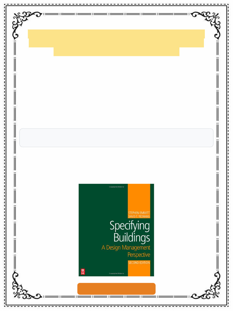 Specifying Buildings Second Edition A Design Management Perspective ...