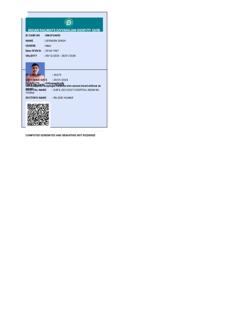 Divyangjan Card | PDF