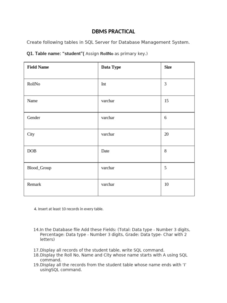Dbms Practical | PDF