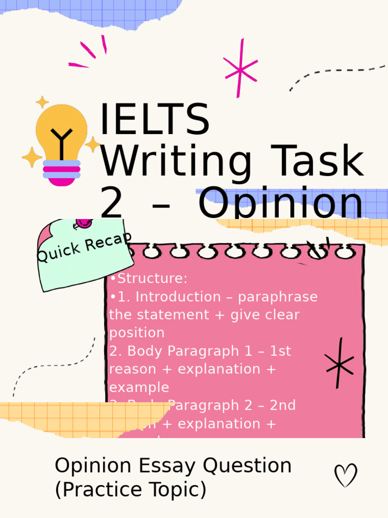 IELTS Opinion Essay Writing Guide | PDF