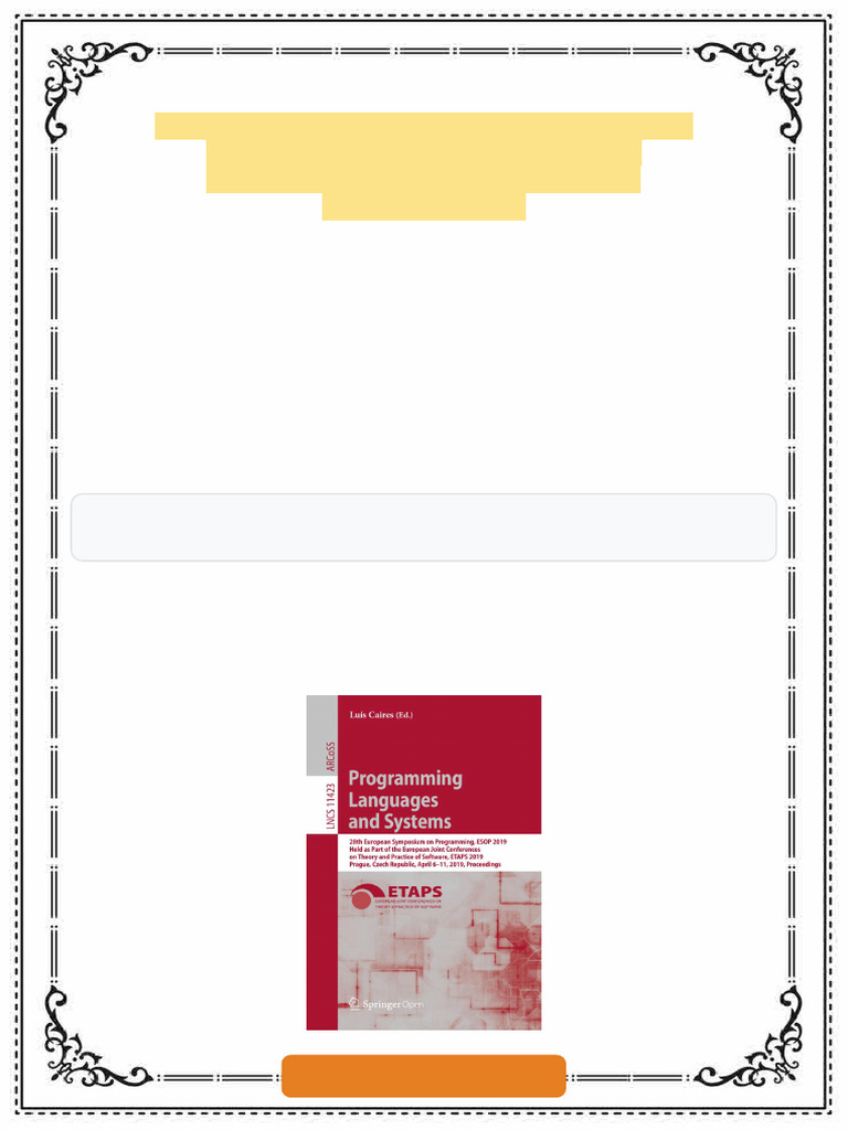 Programming Languages and Systems 28th edition by LuÃ­s Caires ISBN ...
