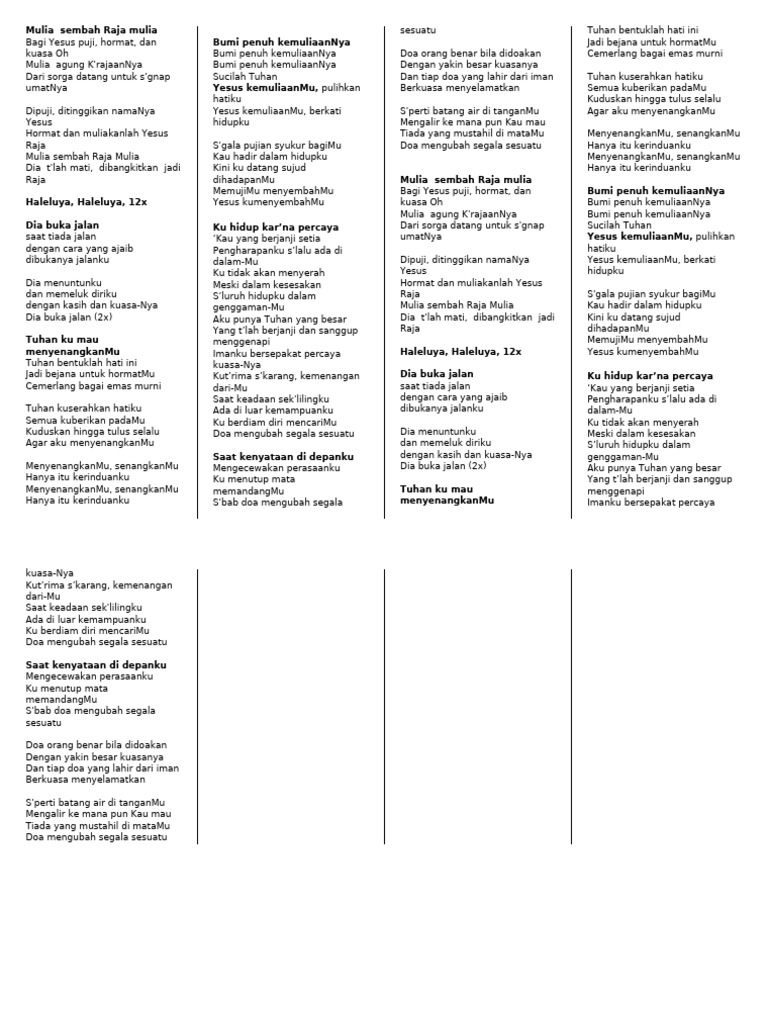 Puji dan Sembah Yesus Raja Mulia | PDF
