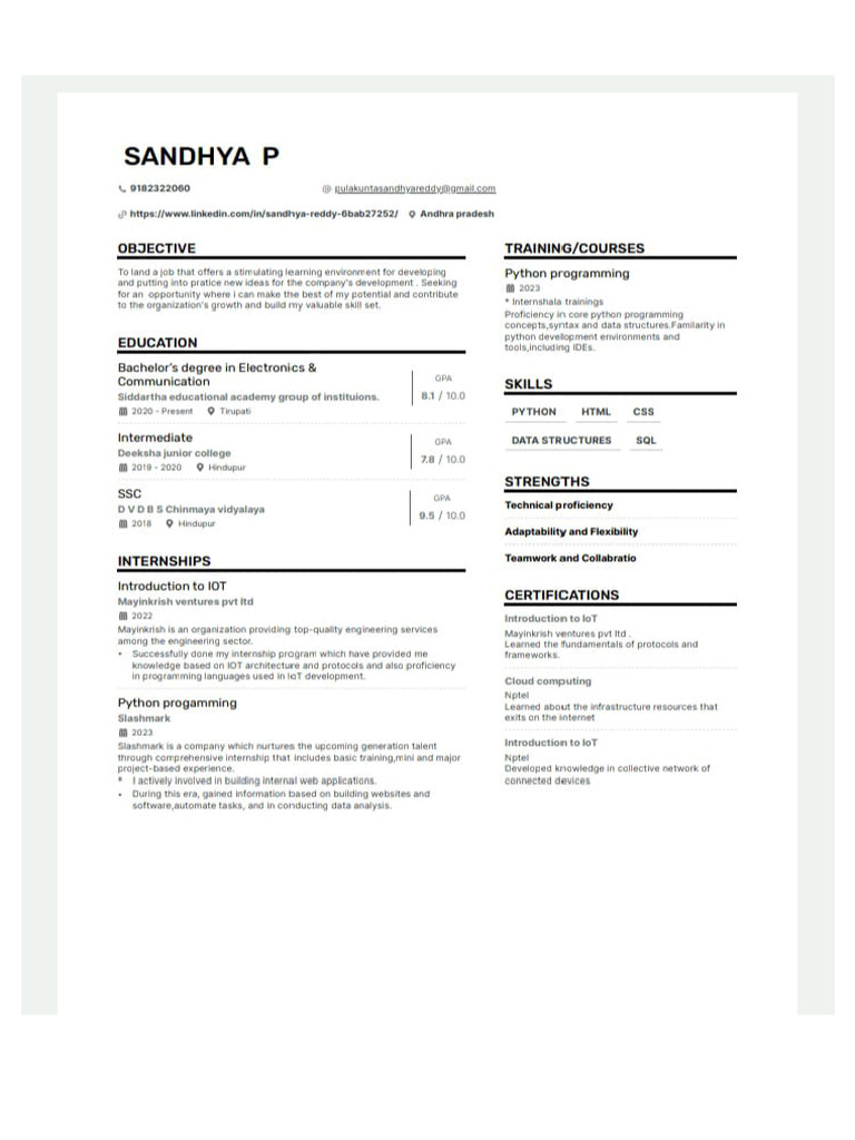 Sandy Resume | PDF