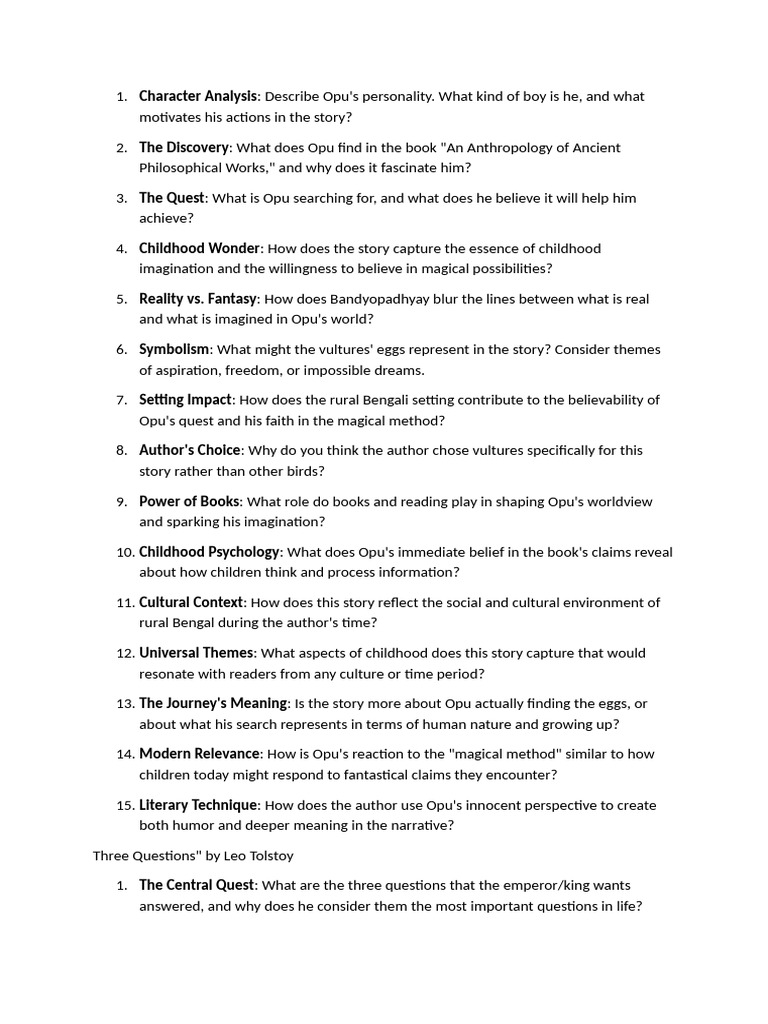 Chapter Questions | PDF