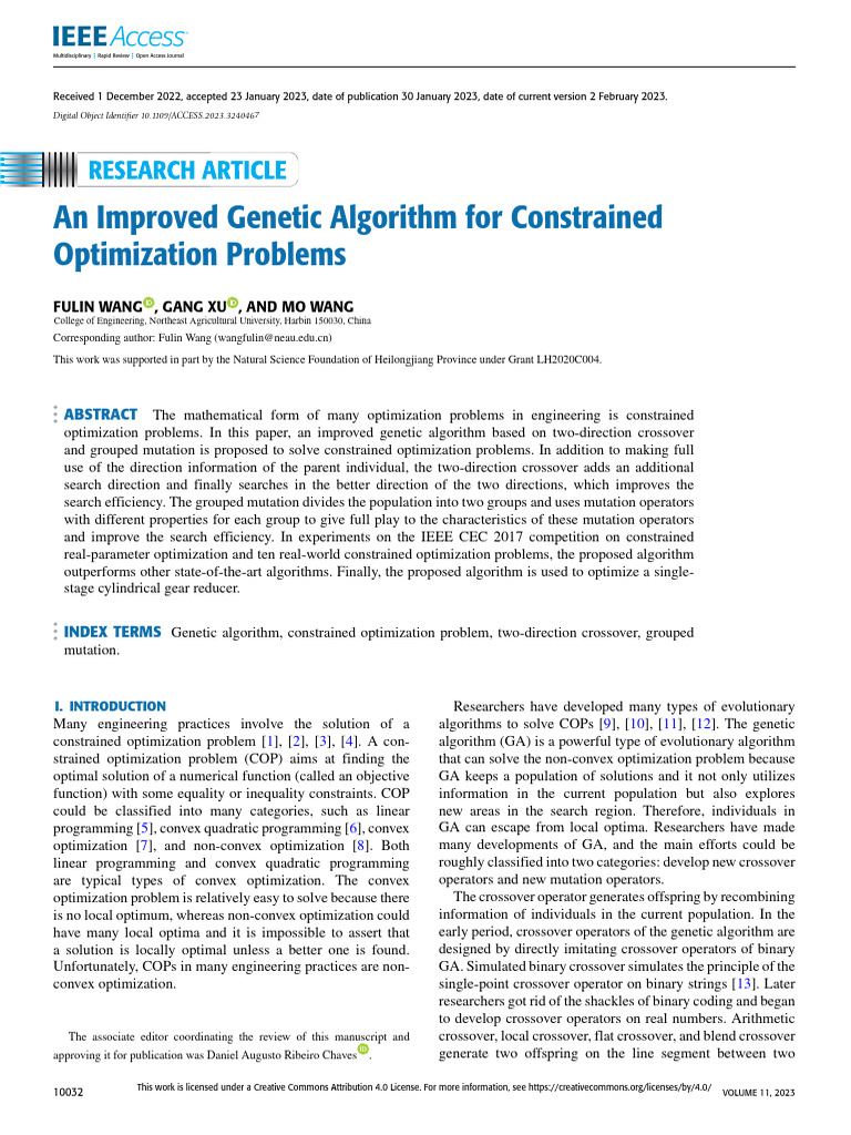 Improved Genetic Algorithm for COPs | PDF | Mathematical Optimization ...