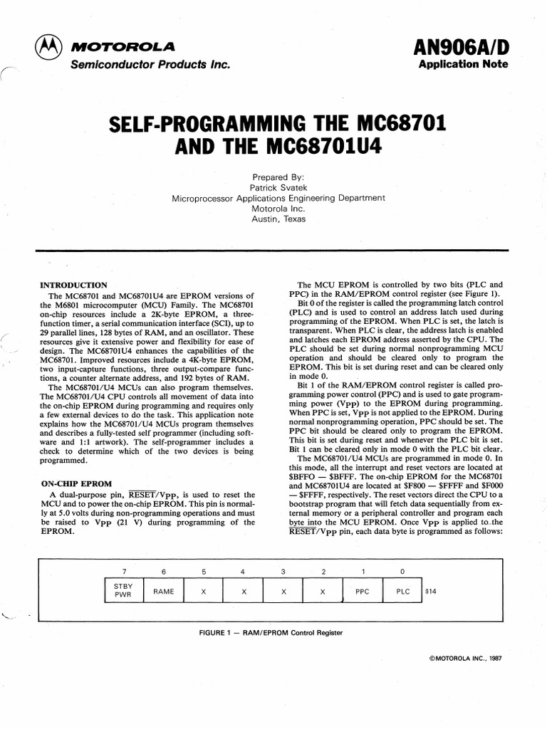Self-Programming MC68701/U4 Guide | PDF