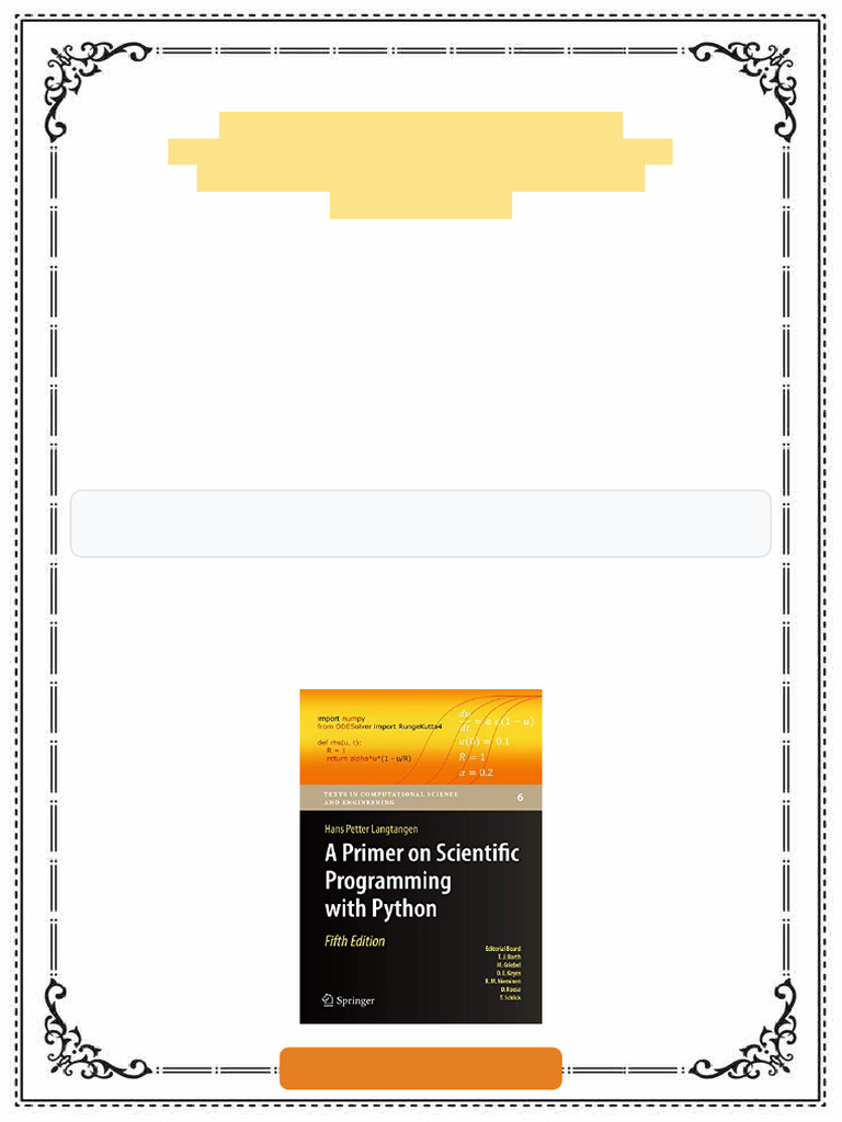A Primer on Scientific Programming with Python Texts in Computational ...