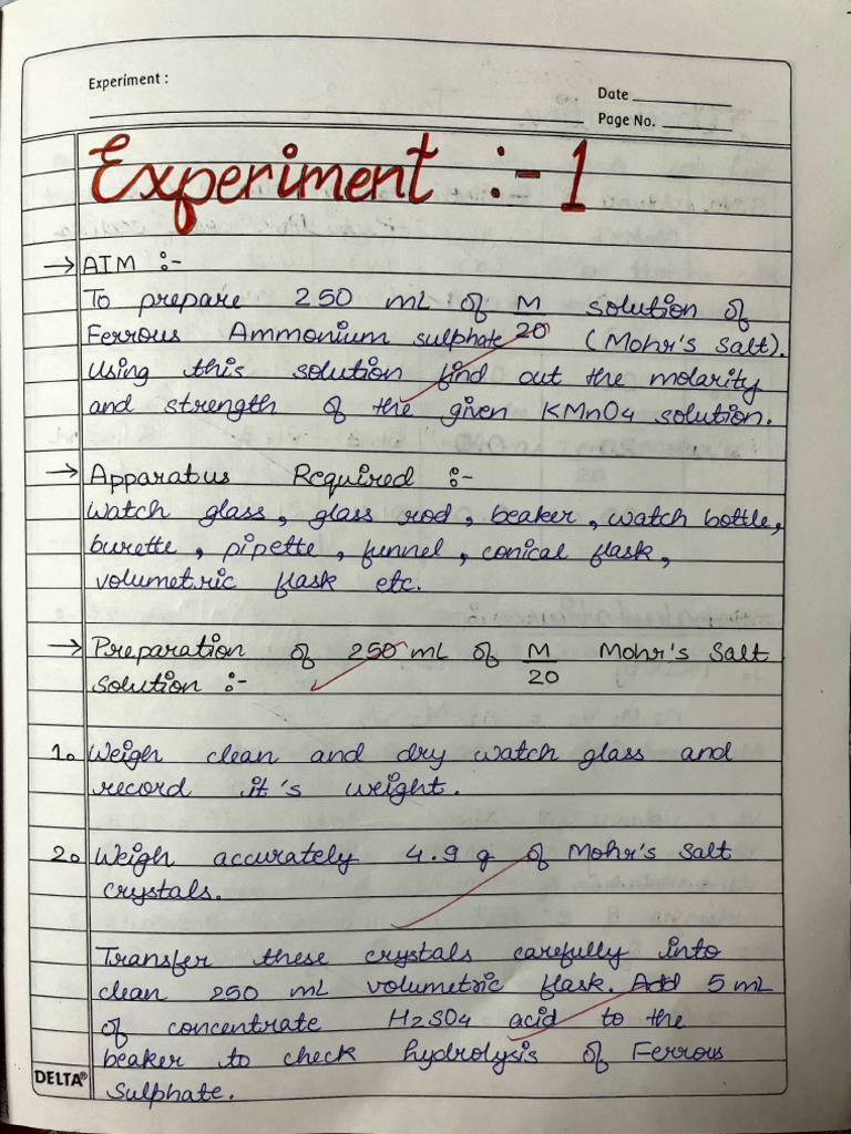 Chemistry Experiment 1-6 | PDF