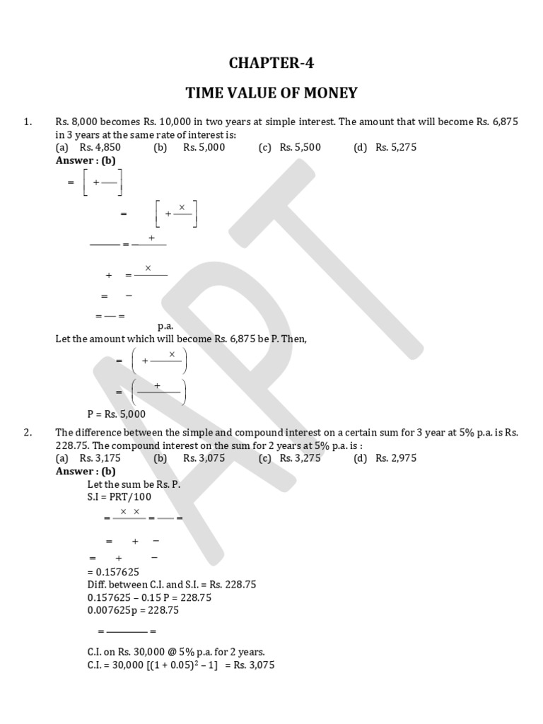 Ch-4 TVM | PDF | Present Value | Interest