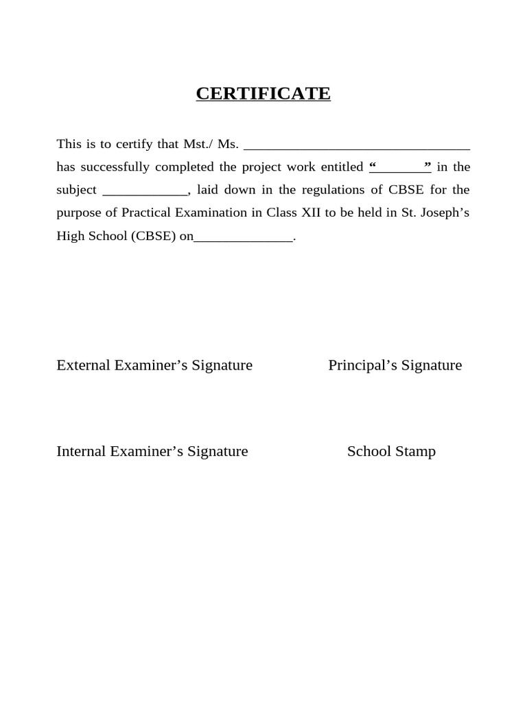 Cs Certificate & Ack.-1 | PDF