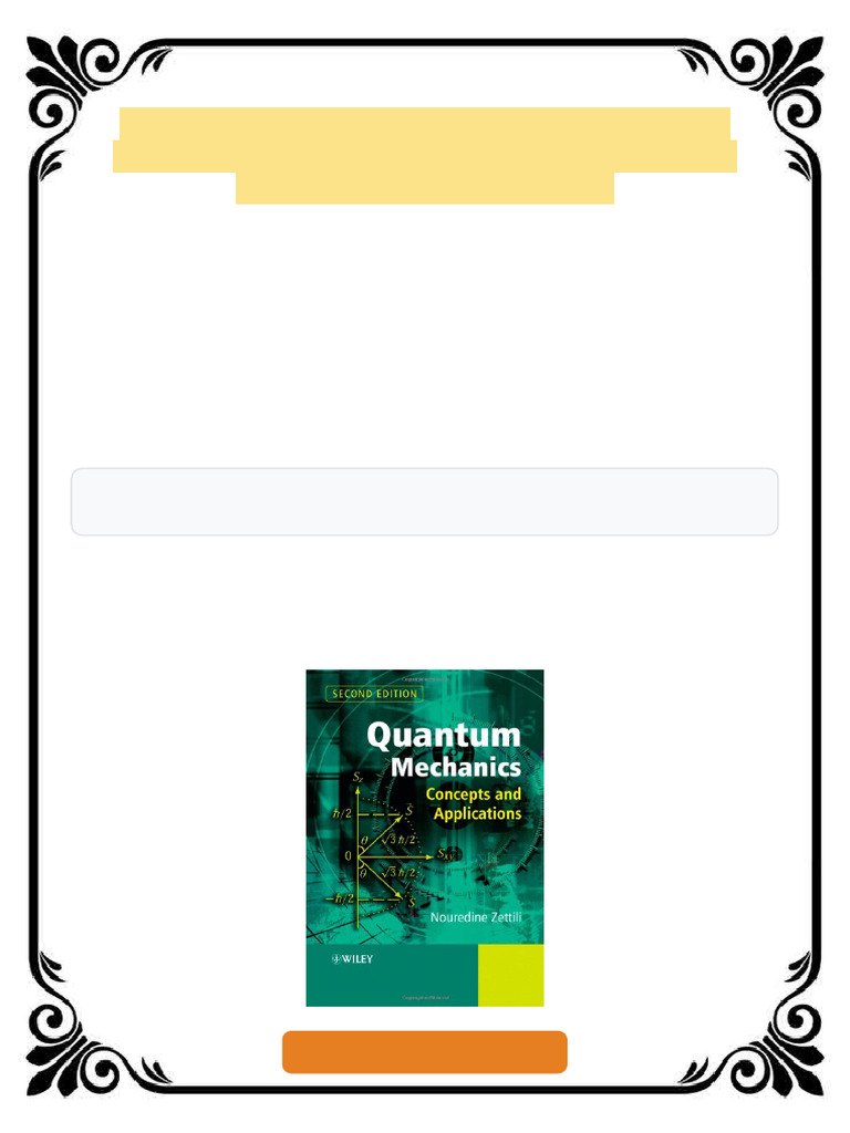 Quantum Mechanics Concepts and Applications 2nd Edition Nouredine ...