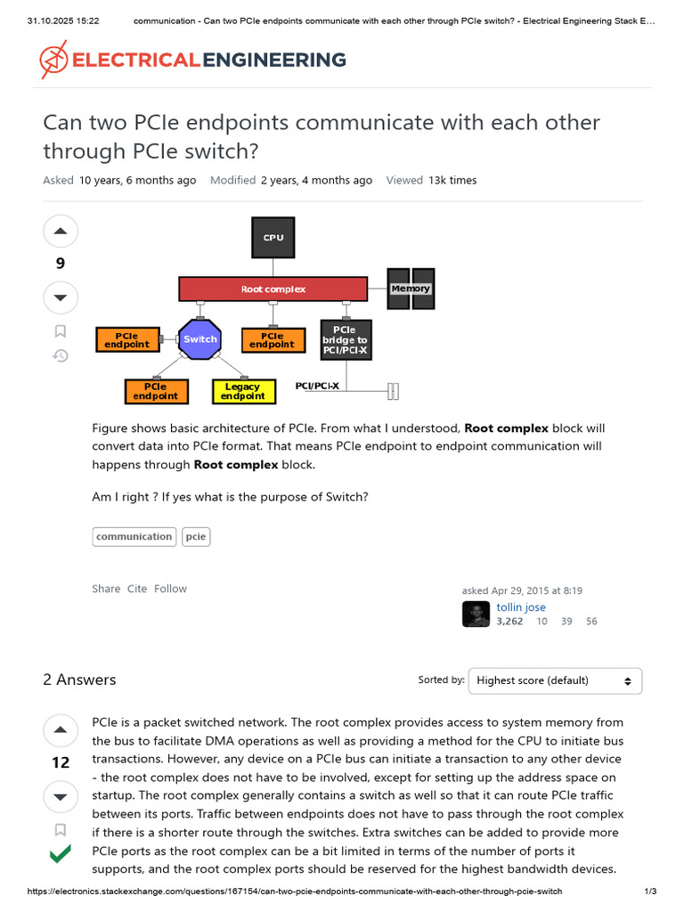 Can Two PCIe Endpoints Communicate With Each Other Through PCIe Switch ...