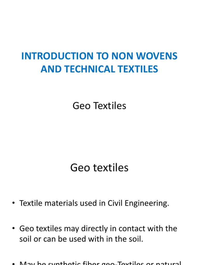 Introduction To Non Wovens and Technical Textiles | PDF | Textiles | Fibers
